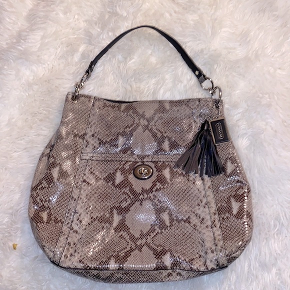 Coach | Bags | Coach Large Hobo Snakeprint Leather Handbag | Poshmark
